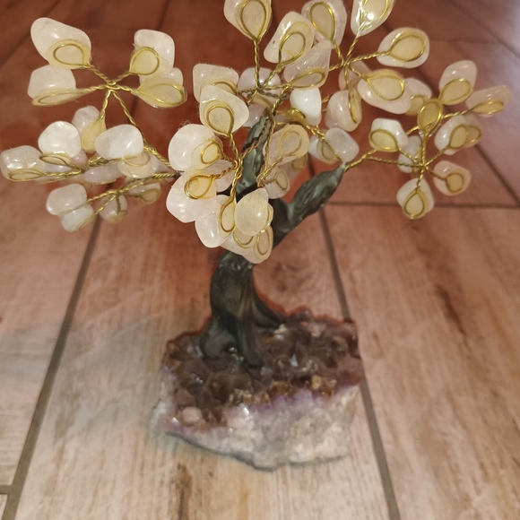 EARTHBOUND | Accents | Amethyst Crystal Gemstone Tree Of Life With Pink ...